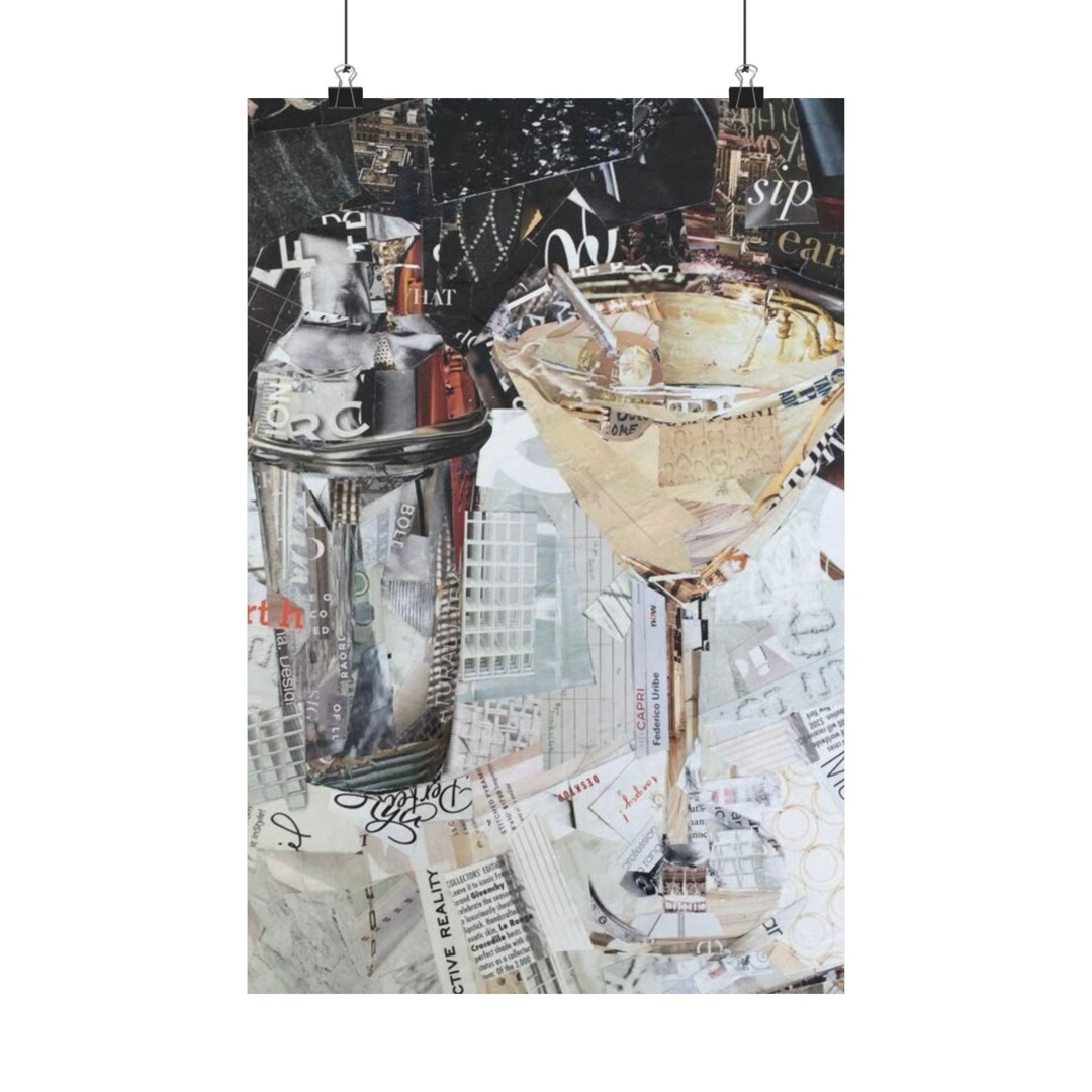 Cocktail Martini Glass Poster Matte Vertical Poster | Bar Art, Mixed ...