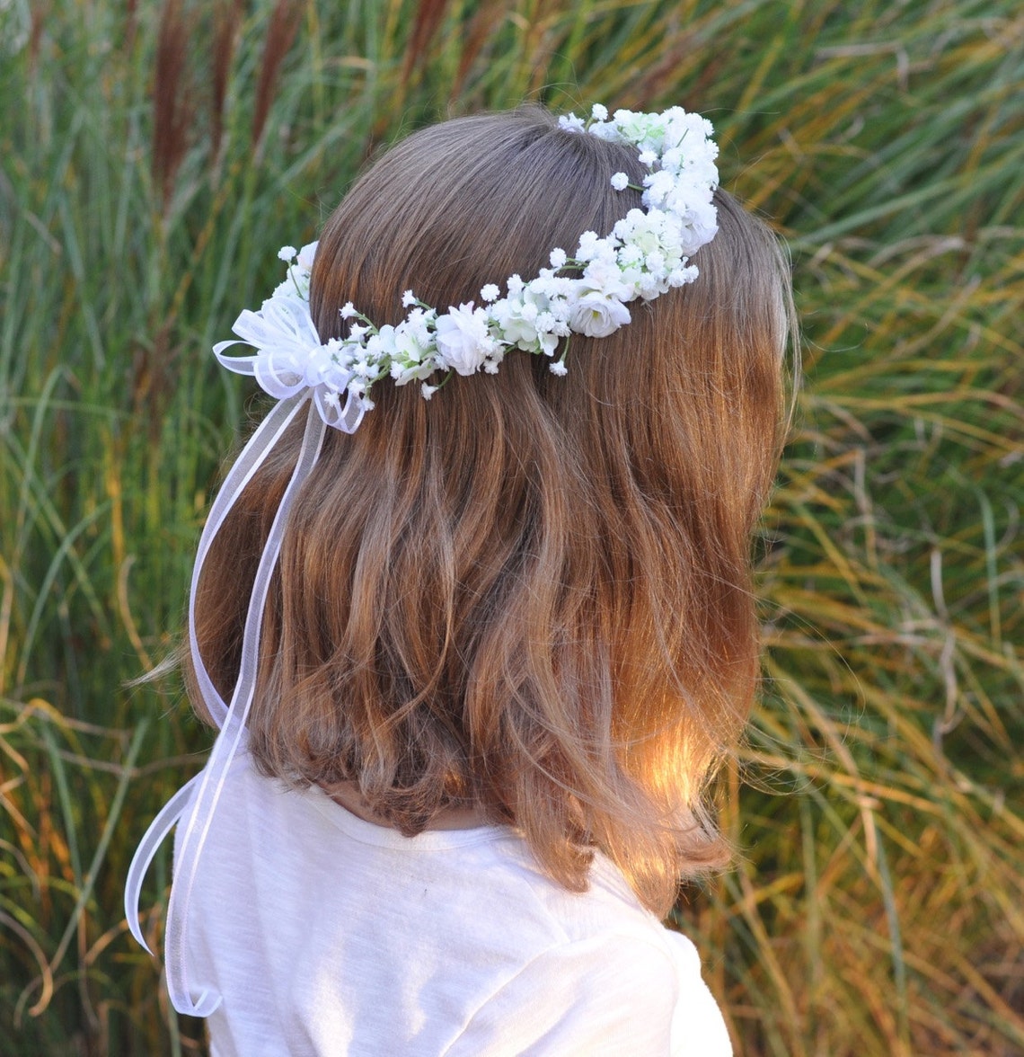 First Communion Headpiece First Communion Flower Crown White - Etsy