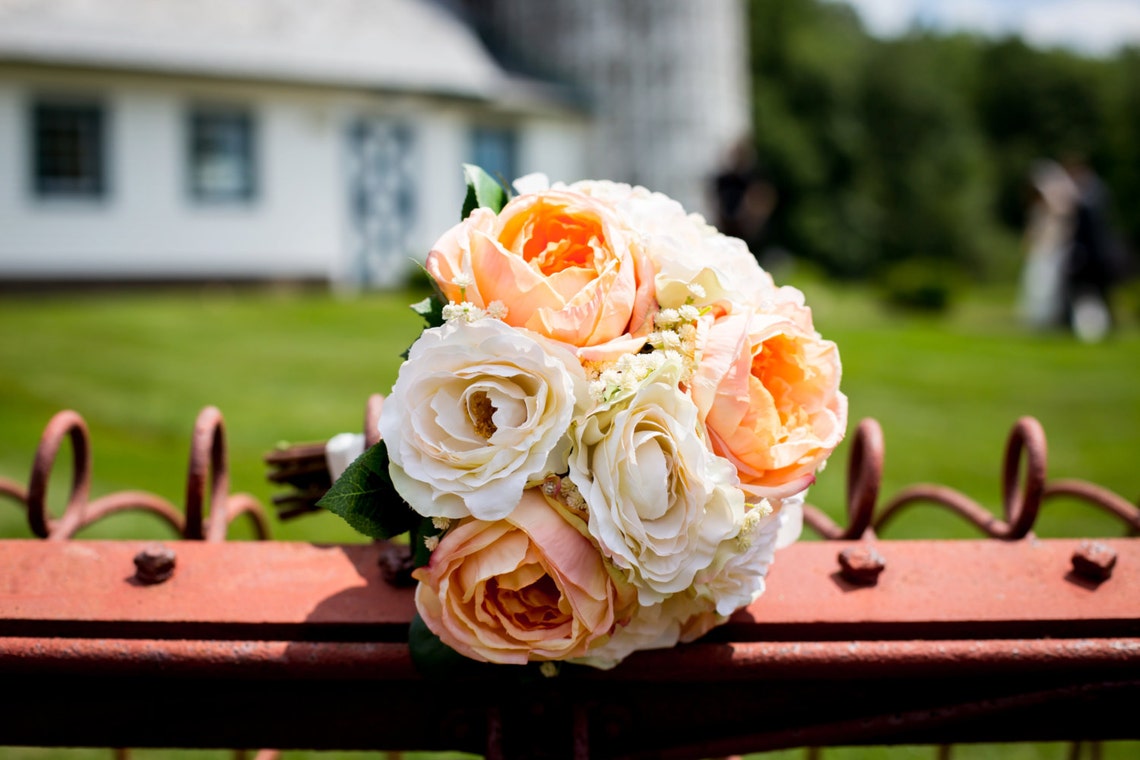 Silk Wedding Bouquet Cabbage Rose Bouquet Peony Bouquet - Etsy