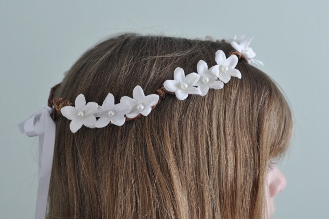 First Communion Headpiece First Communion Flower Crown White | Etsy