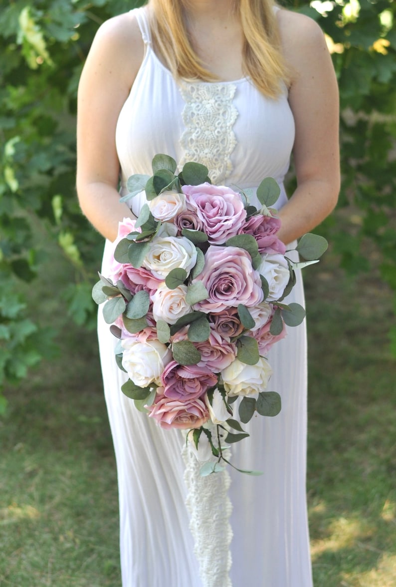 Mauve Wedding Bouquet Wedding Flowers Bridal Bouquet Boho | Etsy