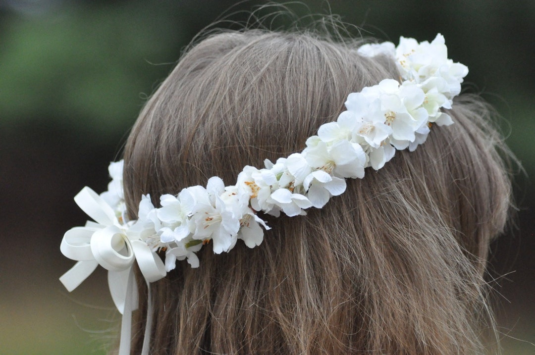 First Communion Headpiece, First Communion Flower Crown, White Flower ...