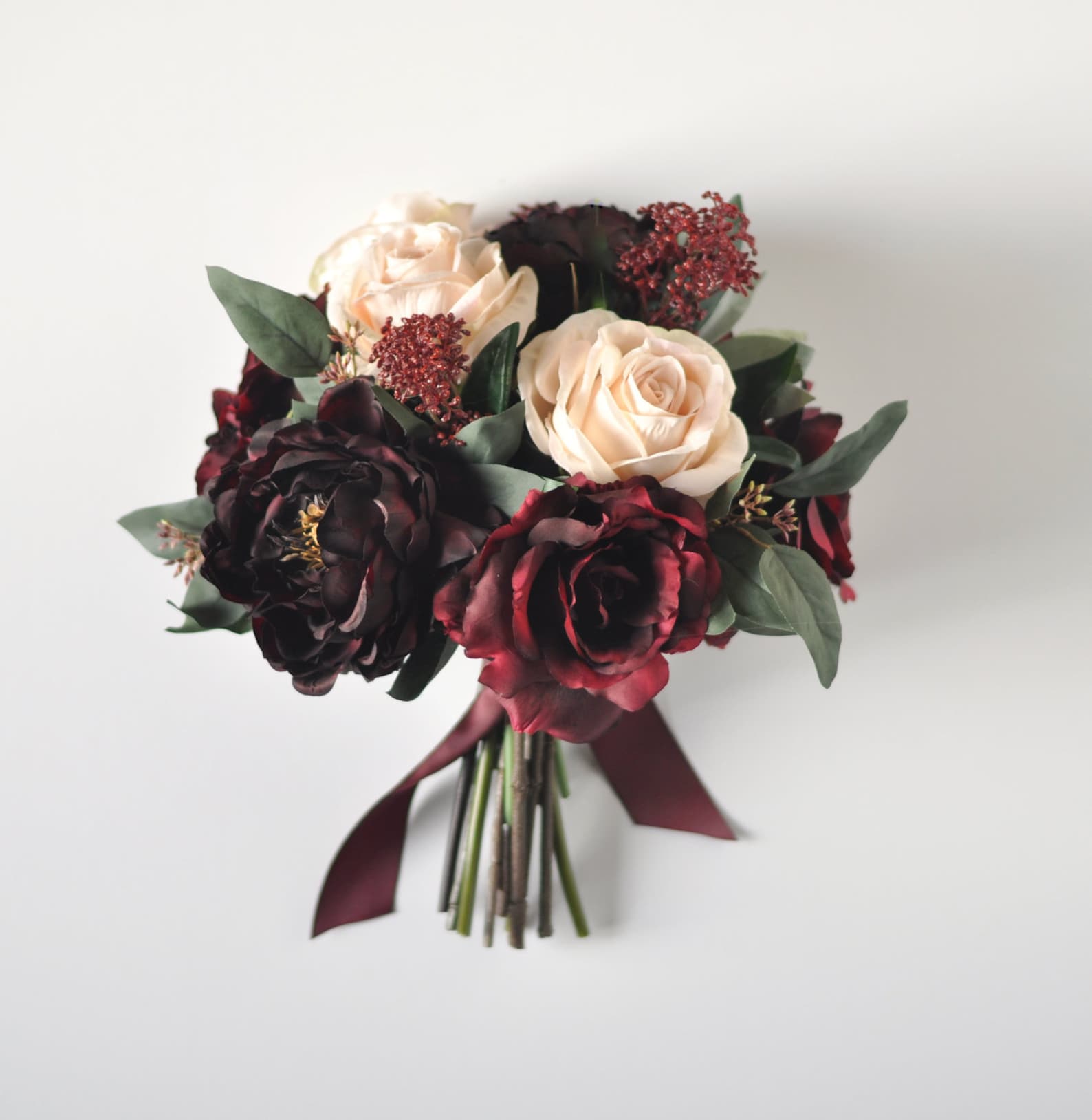Burgundy Wedding Bouquet, Wedding Flowers, Bridal Bouquet, Boho ...