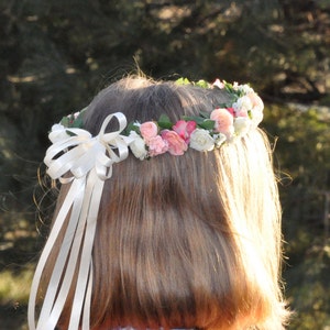 First Communion Headpiece, First Communion Flower Crown, White Flower ...