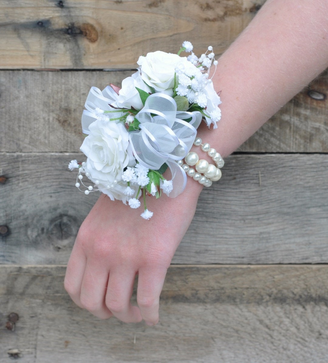 White Rose Corsage, Wedding Flowers, Wedding Corsage, Prom Corsage ...
