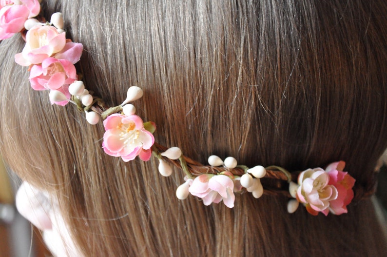 First Communion Headpiece, First Communion Flower Crown, Pink Flower ...