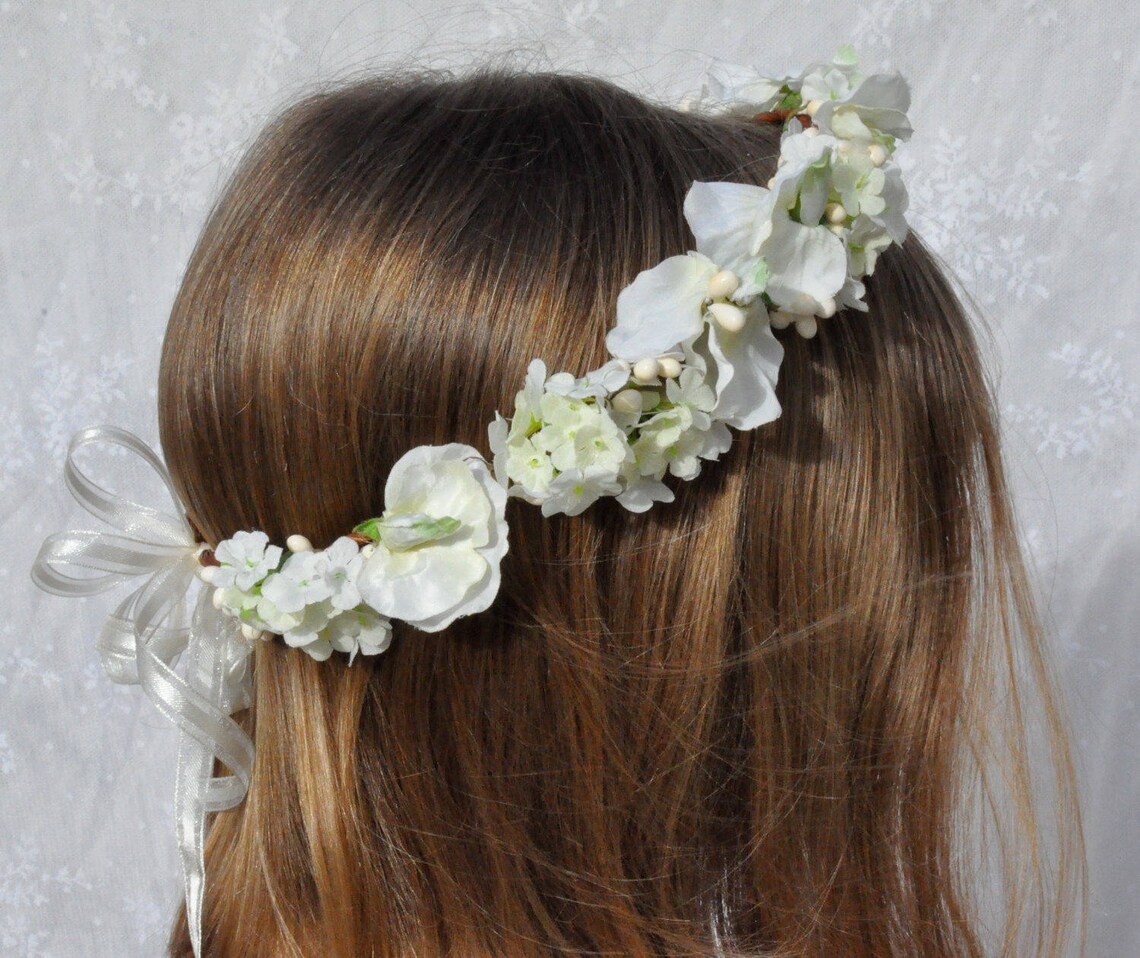 First Communion Headpiece First Communion Flower Crown White - Etsy