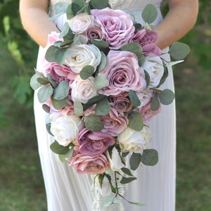 Mauve Wedding Bouquet, Wedding Flowers, Bridal Bouquet, Boho ...