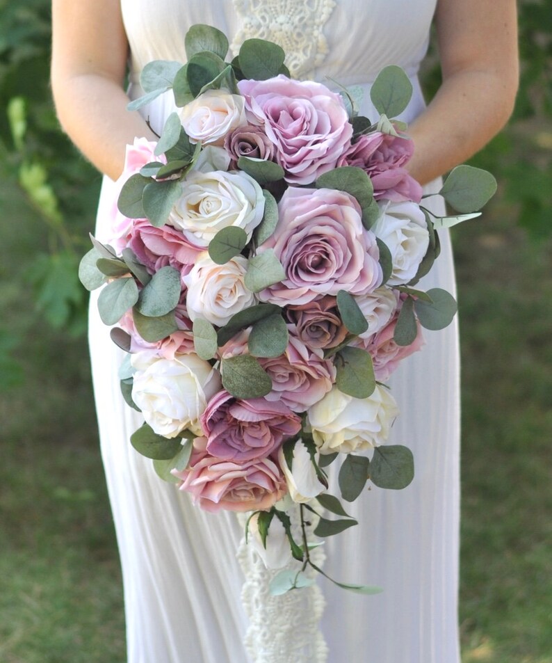 Mauve Wedding Bouquet Wedding Flowers Bridal Bouquet Boho | Etsy