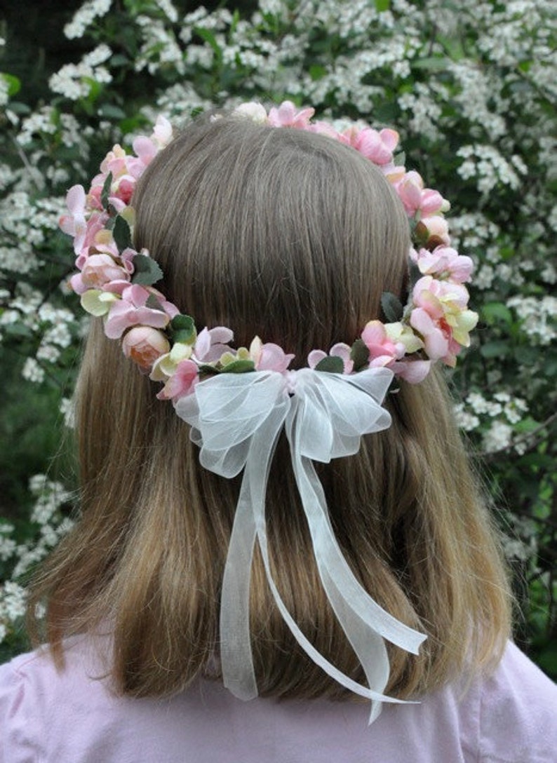 First Communion Headpiece First Communion Flower Crown Pink - Etsy