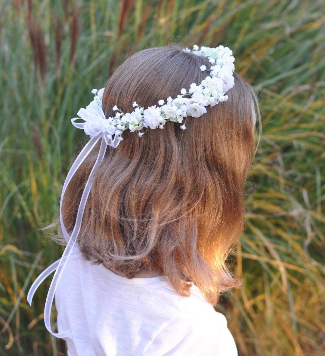 First Communion, Flower Crown, First Communion Headpiece, White Flower ...