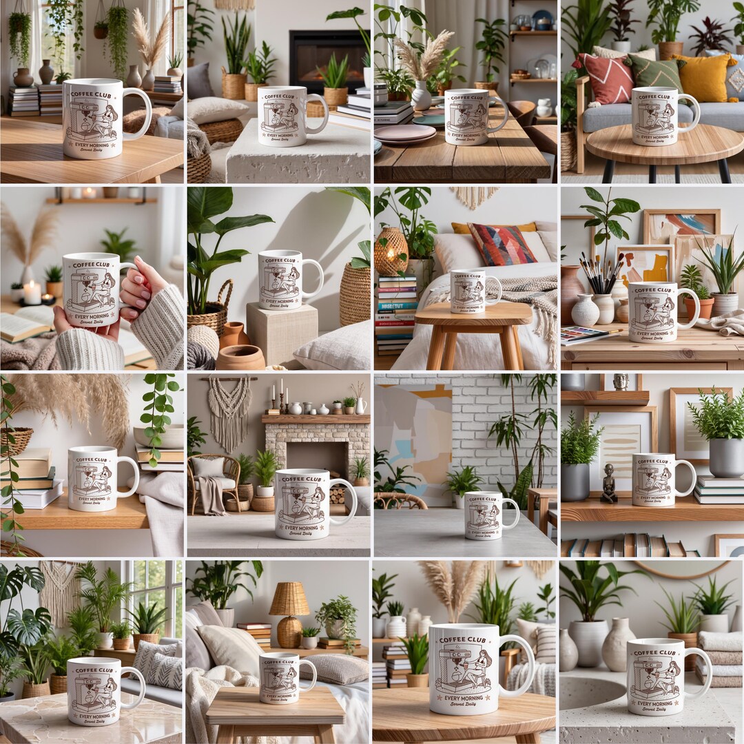 20 Mug Mockup Bundle | Realistic White Coffee Mug Mockups | 20 Coffee ...