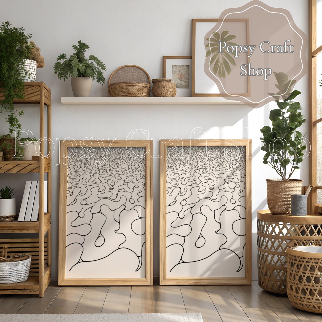 Vertical Gallery 2 Frame Mockup Set: Digital Art Display (PSD Download ...