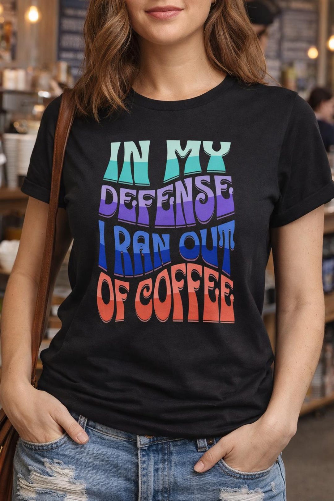 In My Defense I Ran Out of Coffee T-shirt | Coffee Quote Tee - Etsy