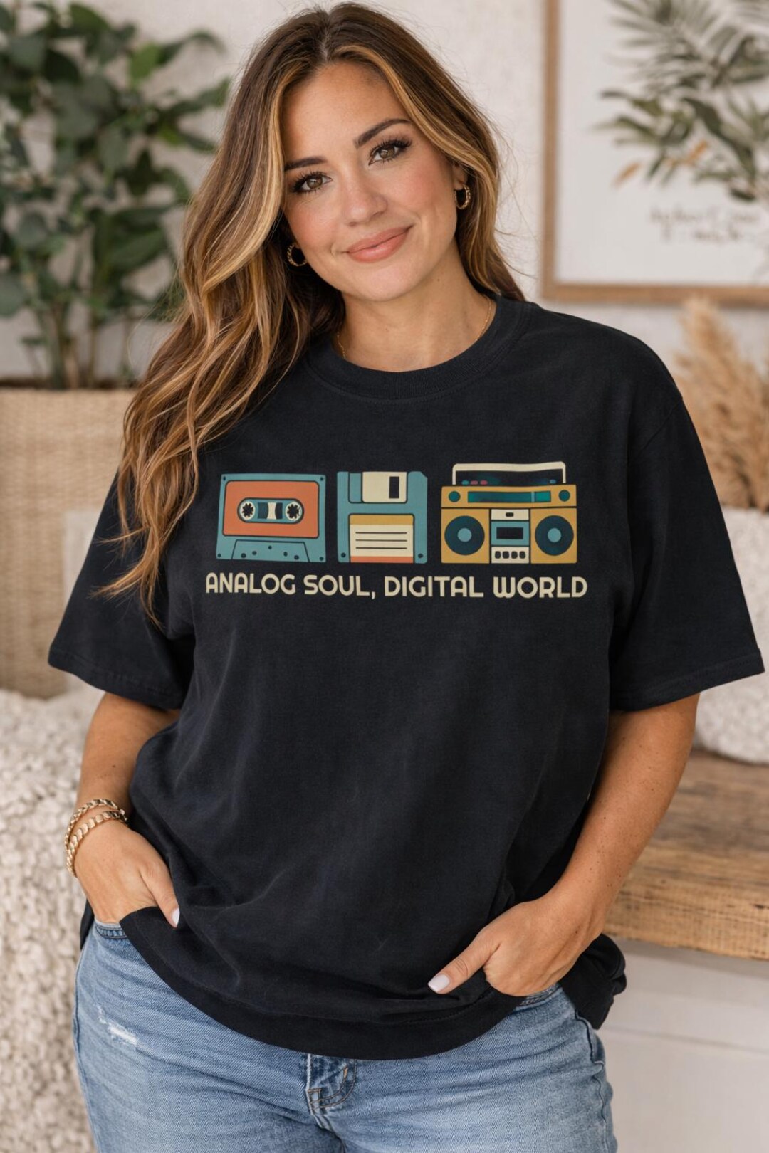 Analog Soul Digital World Comfort Colors T-shirt | Retro Cassette ...