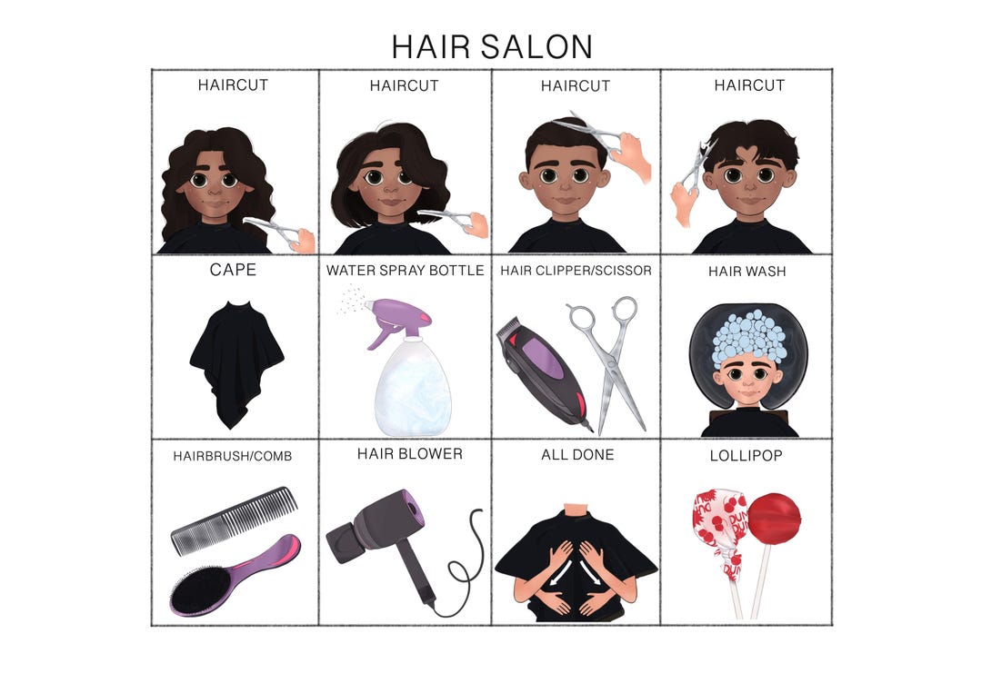 Haircut Visual Schedule for Kids Autism Sensory Friendly Inclusive ...