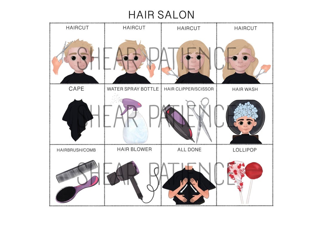 Haircut Visual Schedule for Kids Autism Sensory Friendly Inclusive ...