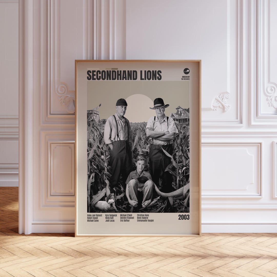 Secondhand Lions Poster, Tim Mccanlies, Retro Movie Print, Midcentury ...