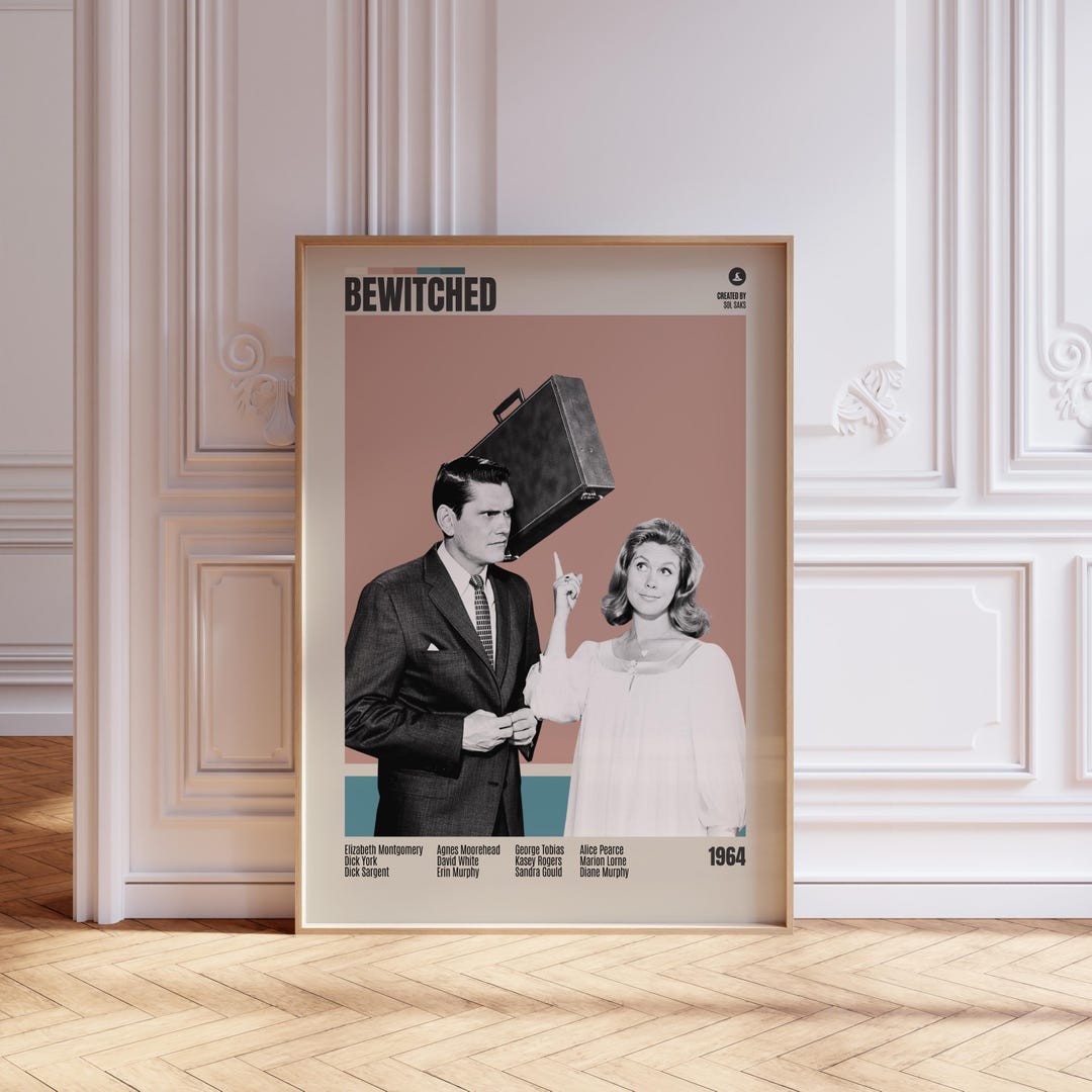 Bewitched Poster, Bewitched Tv Series, Minimalist Midcentury Modern ...
