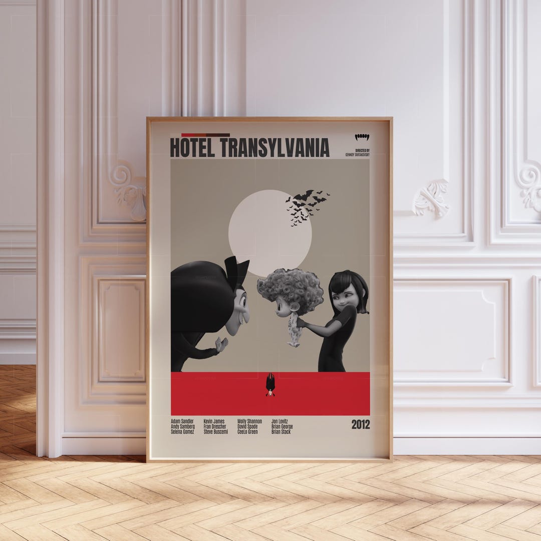 Hotel Transylvania, Retro Movie Print, Midcentury Modern, Retro Poster ...