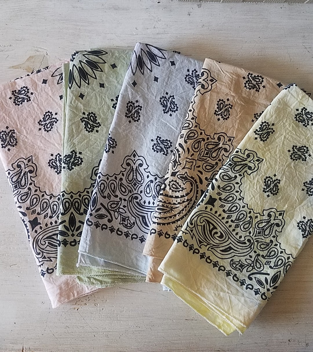 PRICE FOR ONE organic Dyed 100% Cotton Bandanas / Bandana Plant Dyed ...