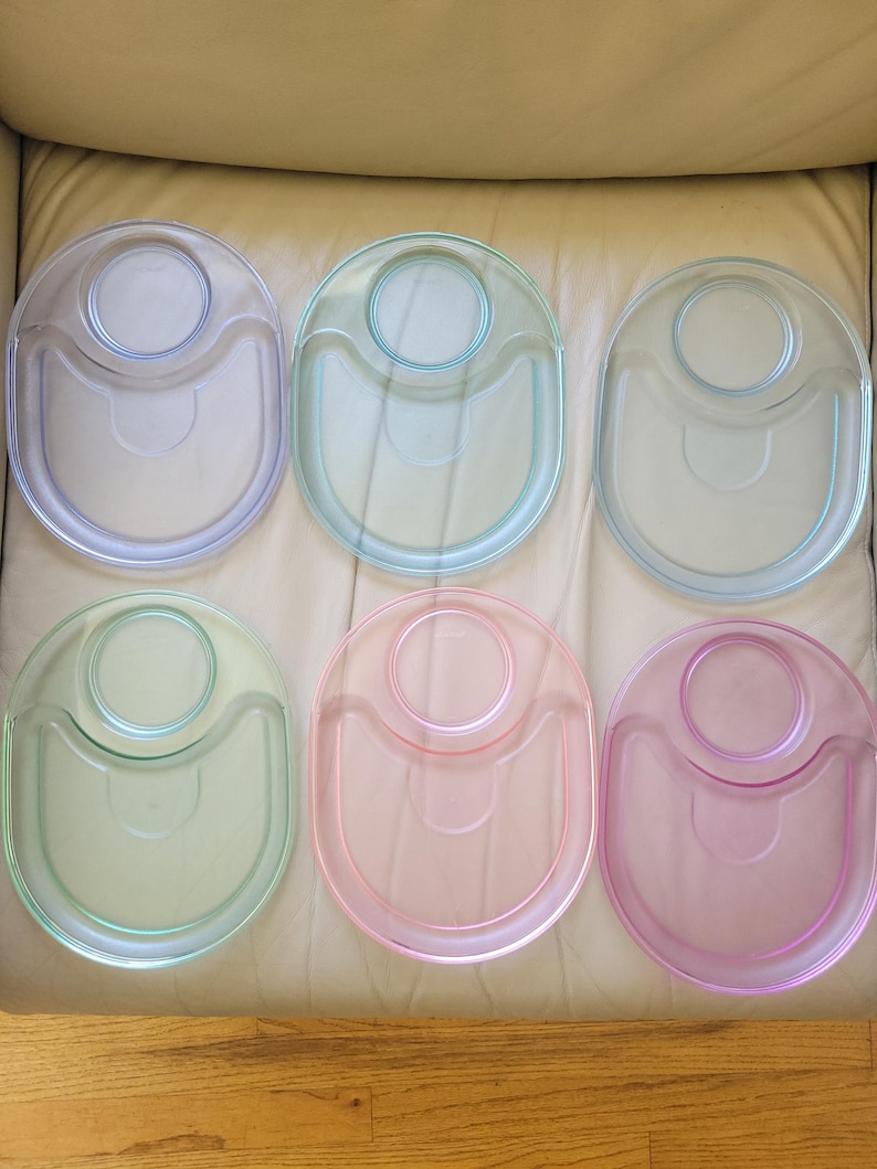 Vintage Tupperware Snack Trays / Acrylic Snack Tray Set / Small Trays ...