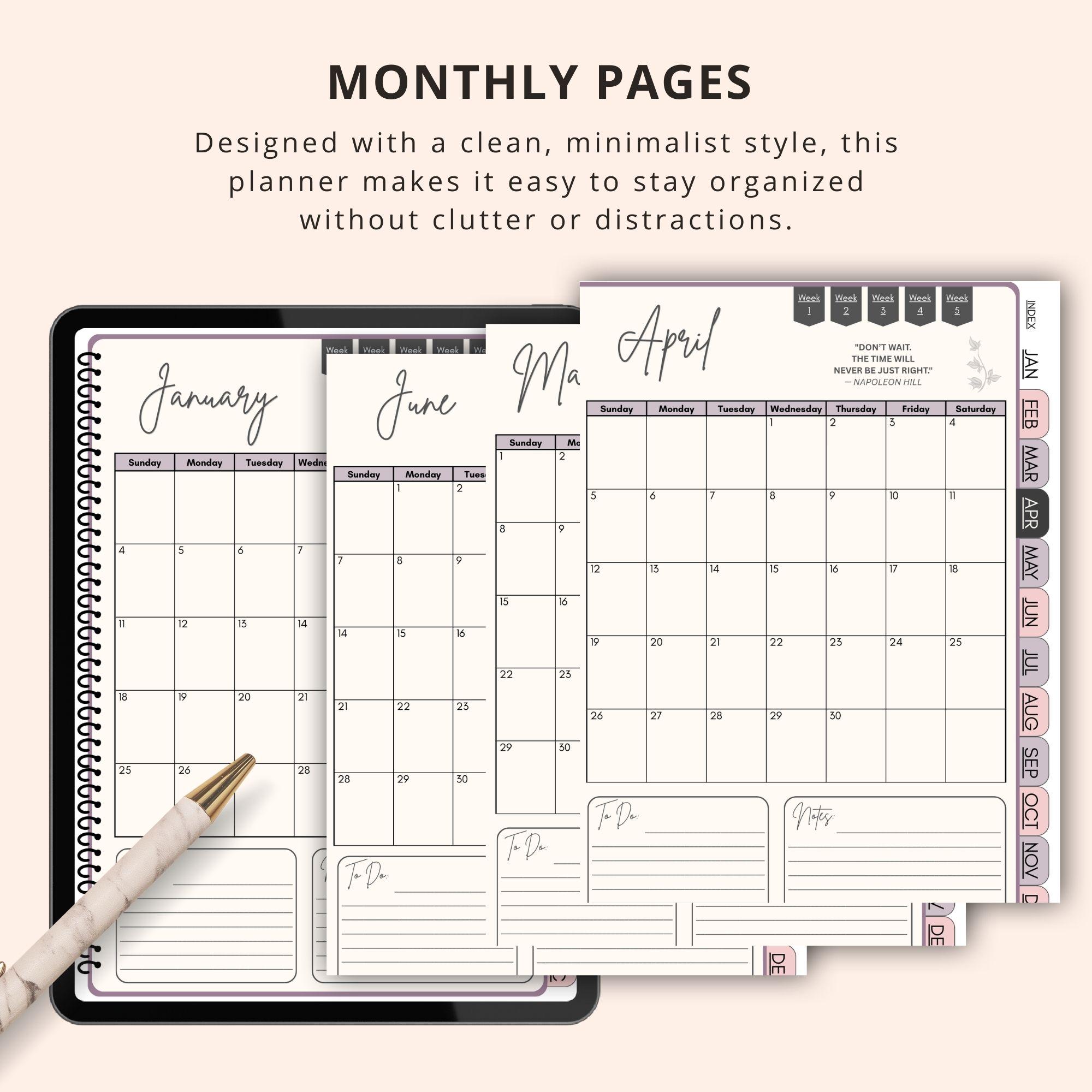2026 Digital Planner | Canva Template | Monthly + Weekly Layout ...