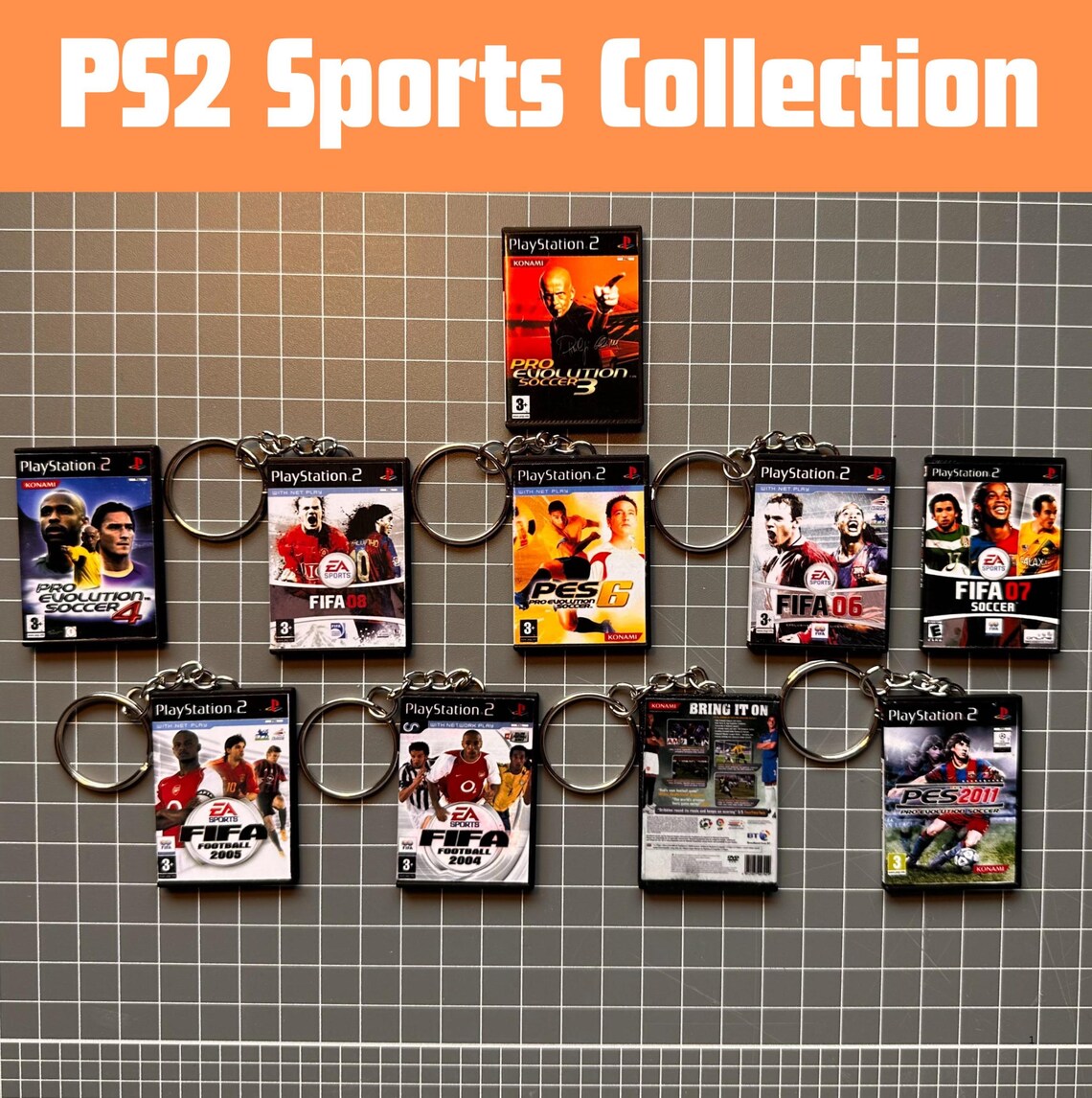 PS2 Sports Game Case – Handmade Keychains & Magnets | Water and Scratch ...