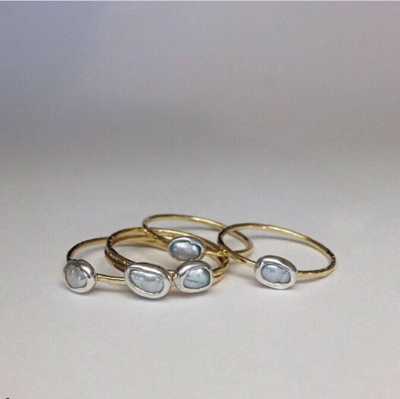Pearl Stacking Rings - Etsy