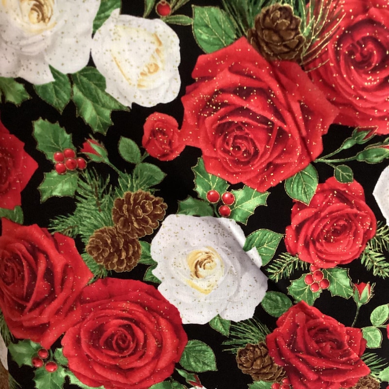Red Rose Fabric - Etsy