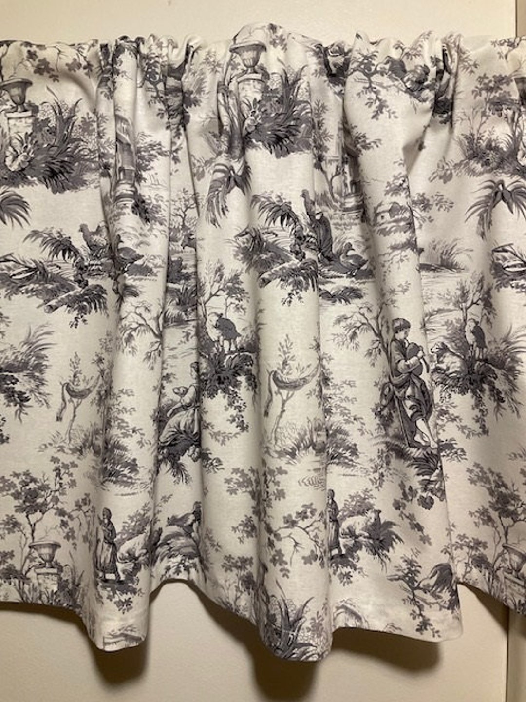 Handmade Black and White Toile Valance,42 X 15 Inches - Etsy