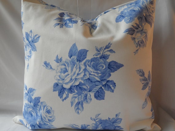 18 x 18 inch Decorative Blue Rose Pillow Cover Throw Cover | Etsy
