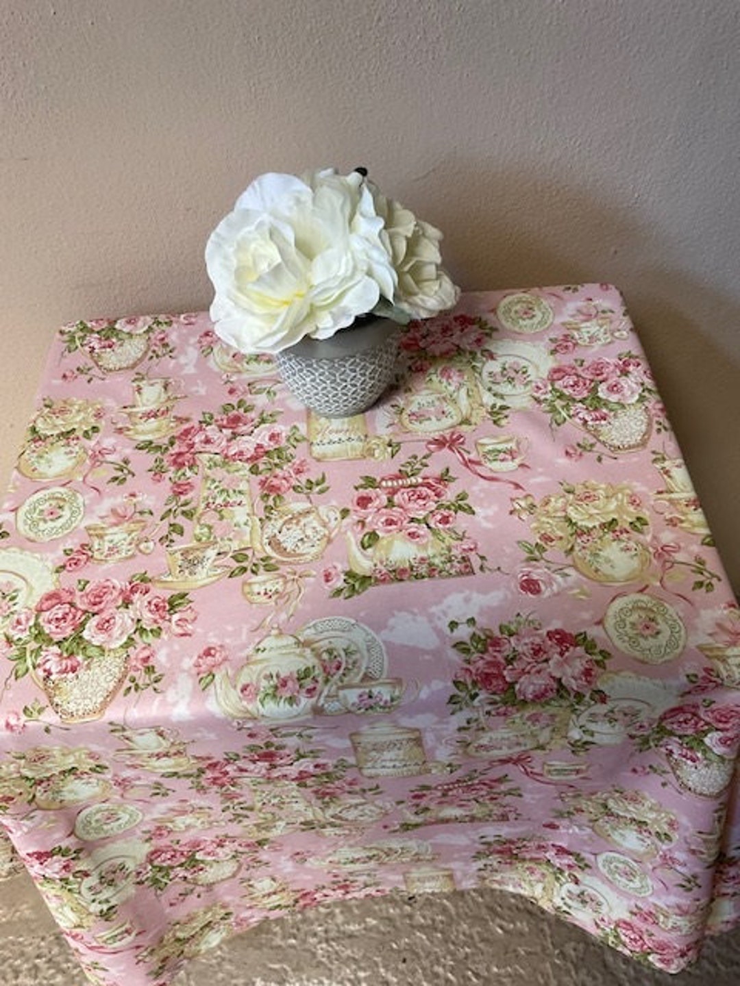 Handmade Teacup and Flowers Table Cover/table Topper - Etsy