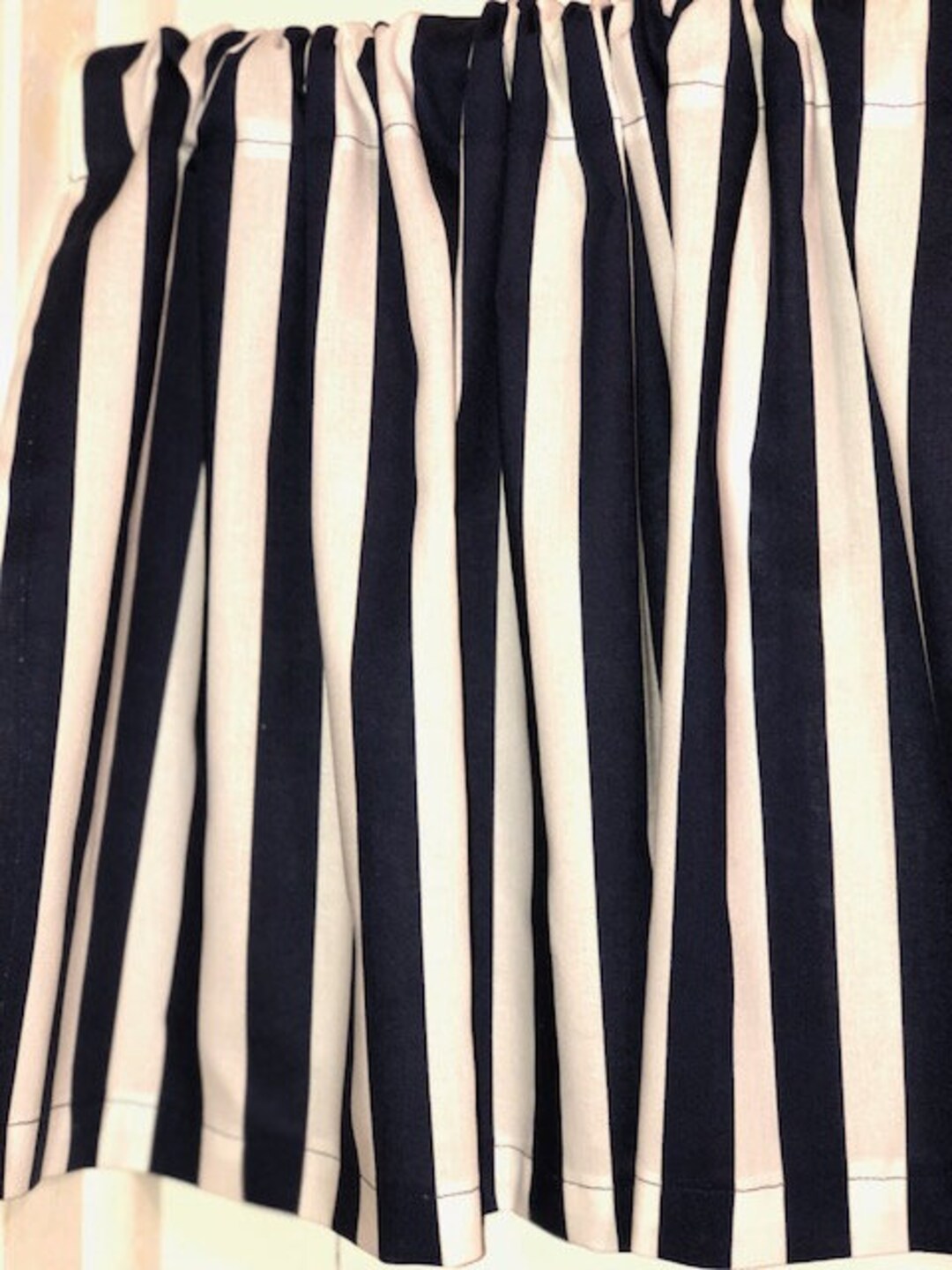 Handmade Navy Blue and White Stripe Valance, 42 X 15 Inches, (H) - Etsy