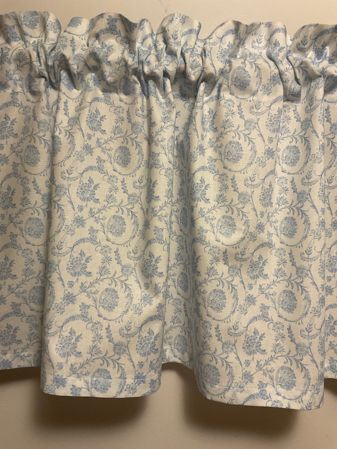 Handmade Blue and White Valance, 42 X 15 Inches - Etsy