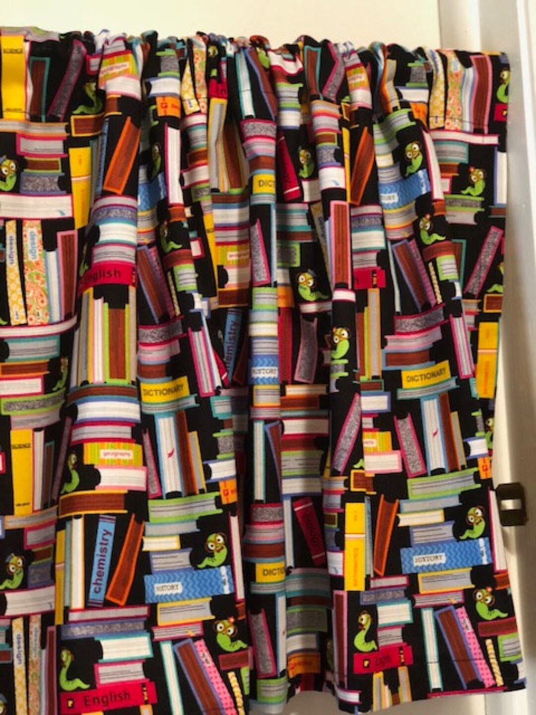 Handmade Bookworm, Back to School ,valance 41 X 15 Inches (J) - Etsy