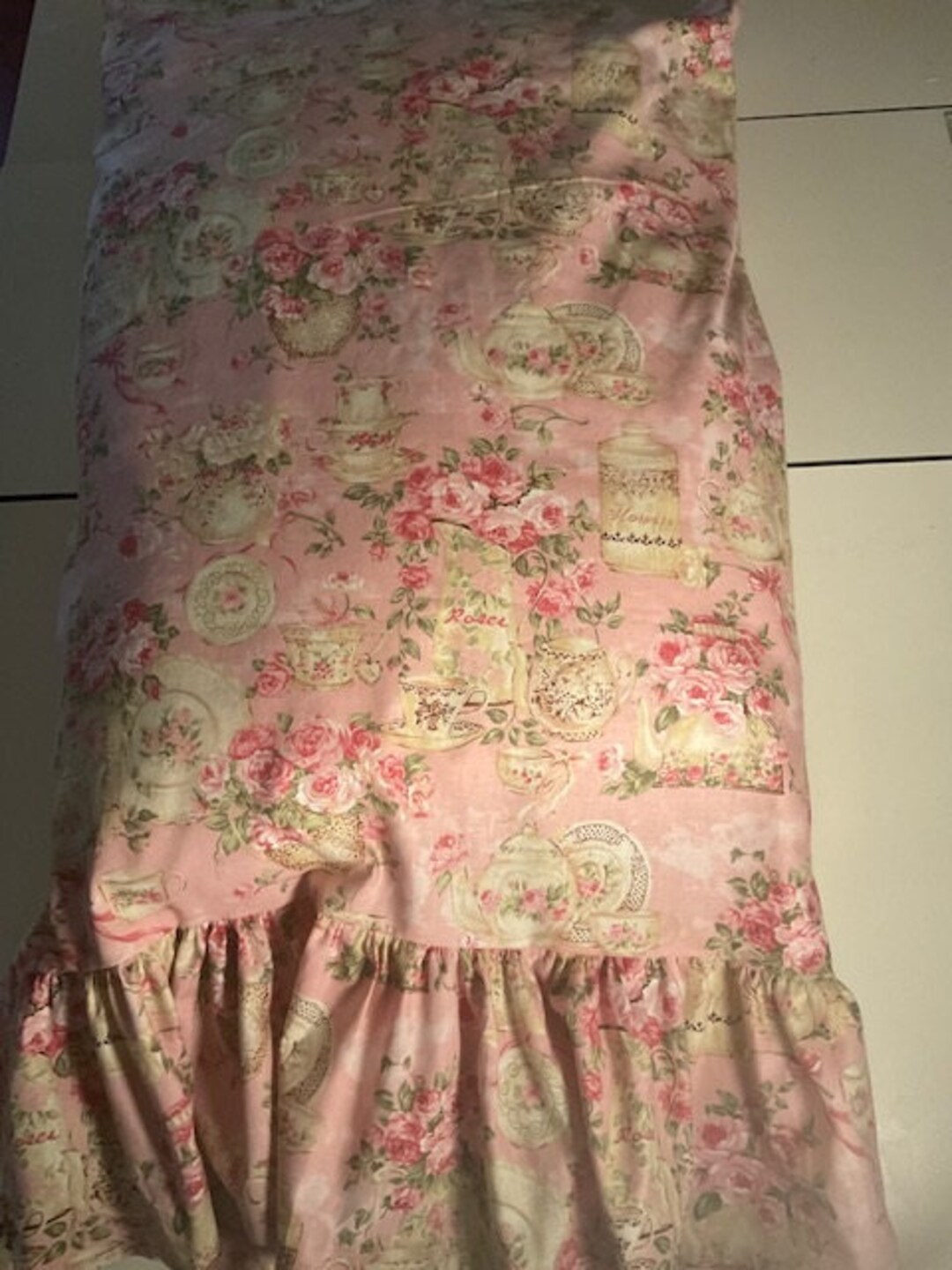 Pink Floral Shabby Chic ,pillow Case / Cover With Ruffle or Without ...