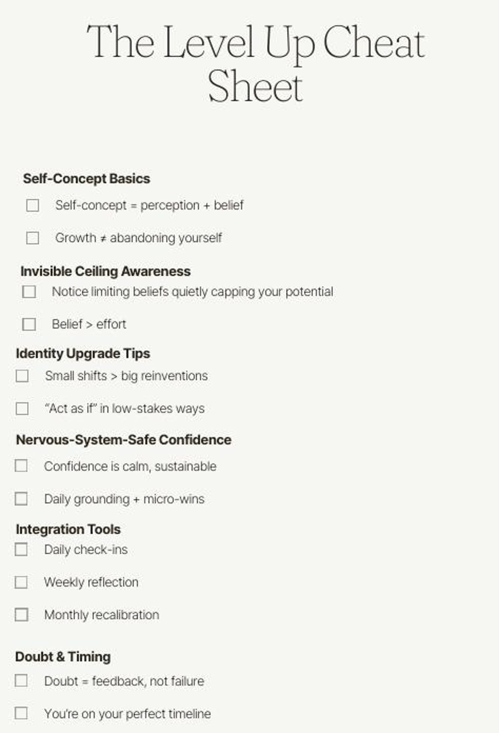 How to Level up Your Self-concept | Confidence Workbook | Identity ...