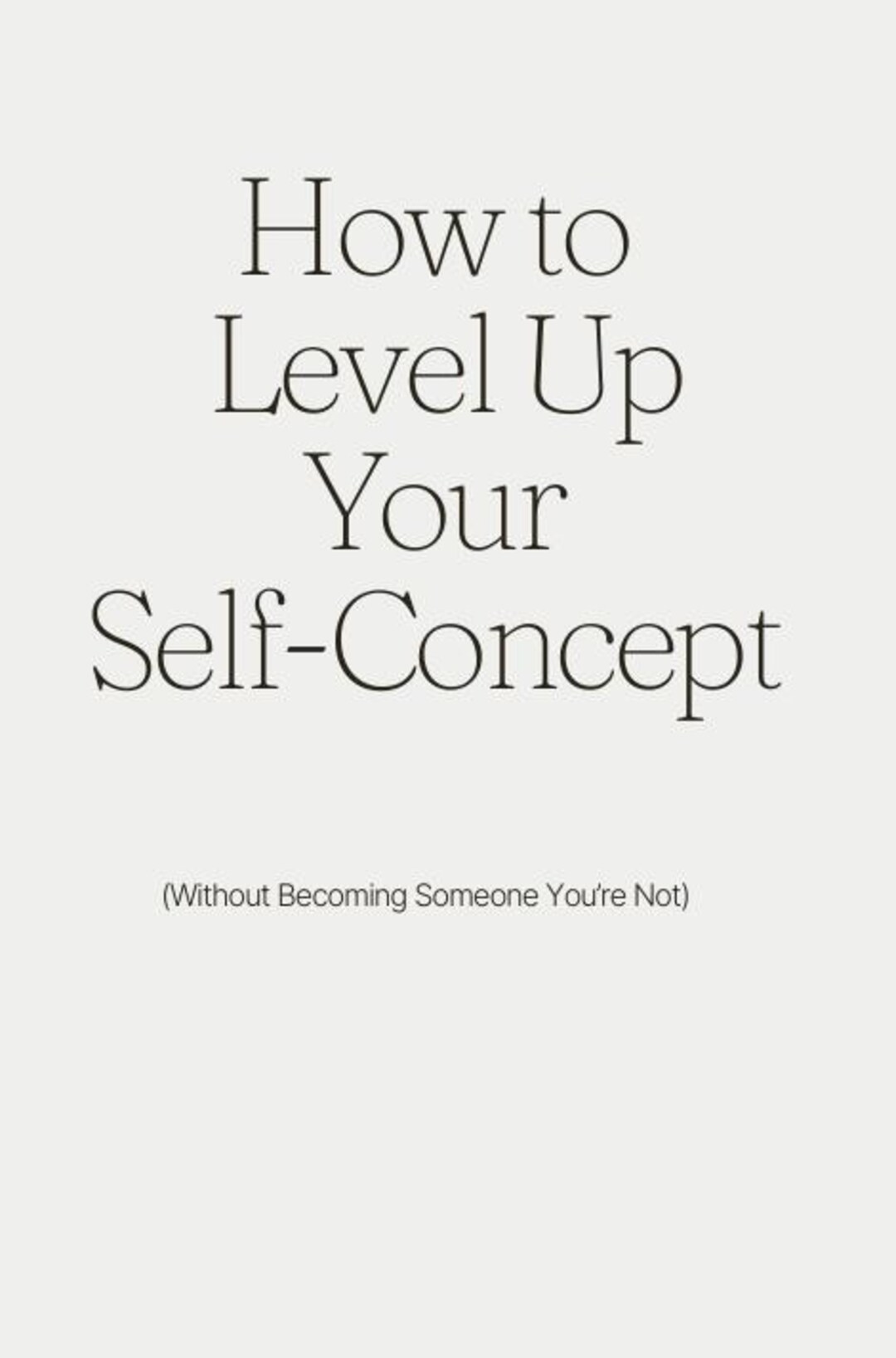 How to Level up Your Self-concept | Confidence Workbook | Identity ...