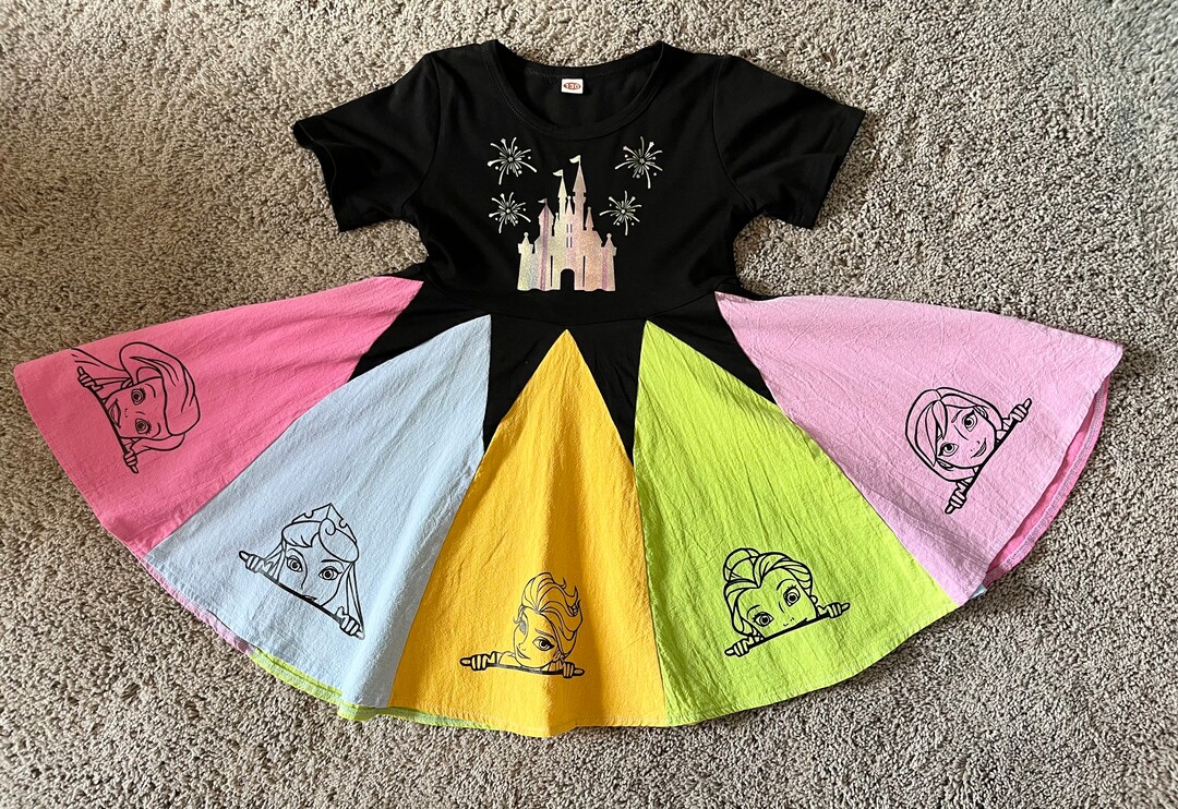 Princess-swirly Twirly-little Girl Custom Made Dress-size 5-6 - Etsy