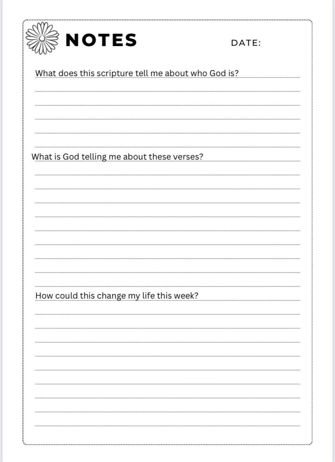 PDF- Bible Journaling Promp Sheet - Etsy