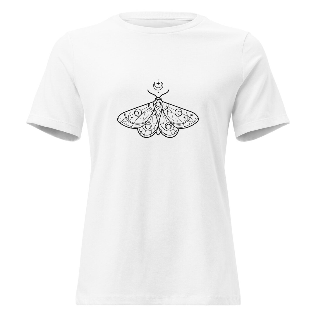 Space Moth Line Art T-shirt | Cosmic Moth Illustration | Celestial ...