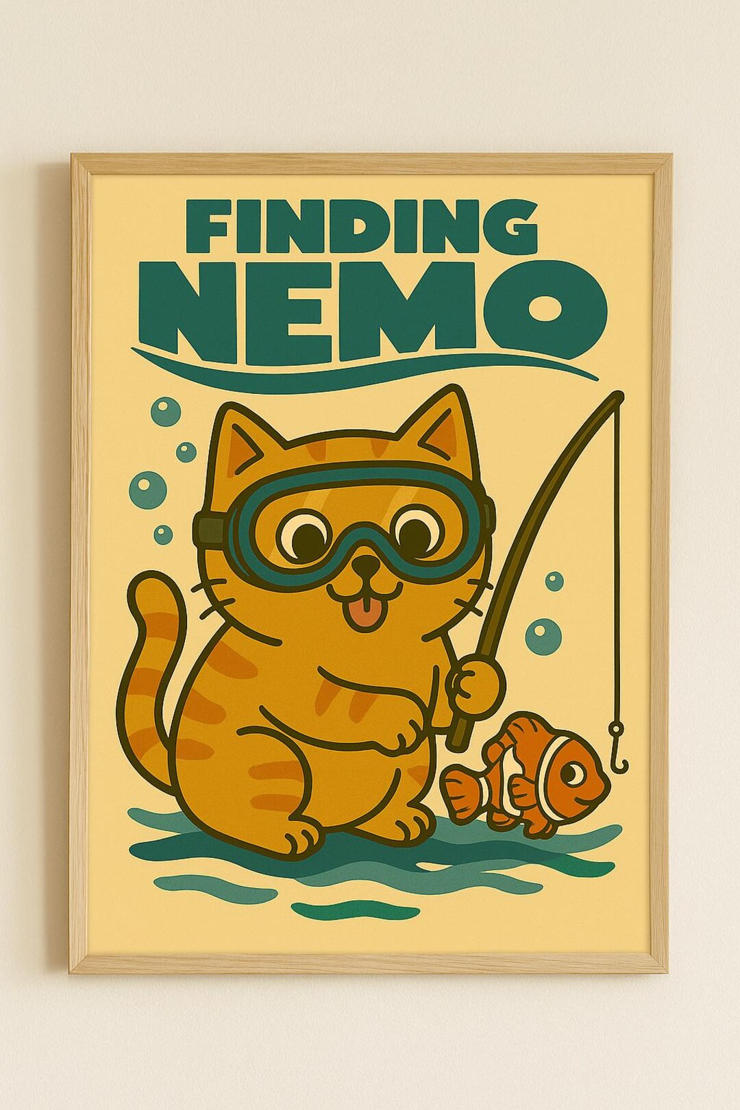 Digital Download Finding Nemo Cat Art Print: Whimsical Nursery Decor - Etsy
