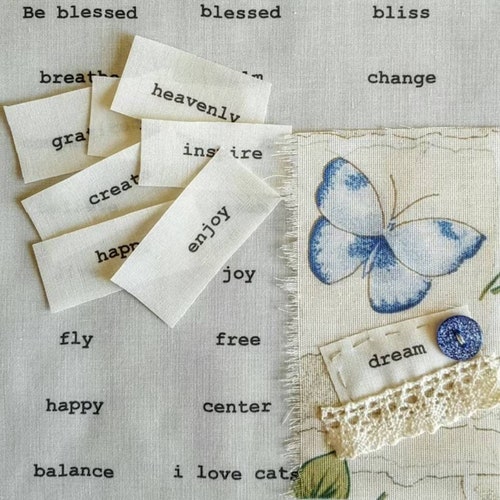 Words on Fabric Hand Made Labels Printed Inspirational - Etsy