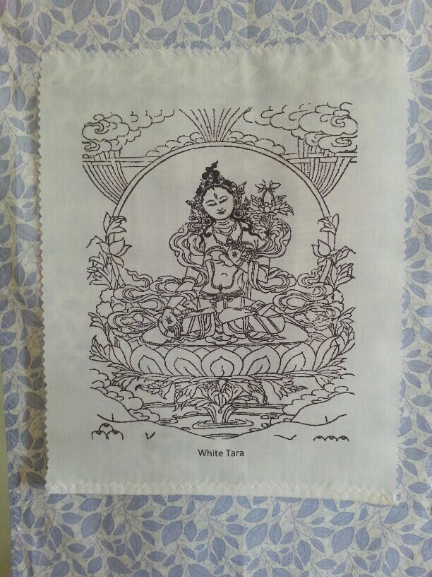 White Tara on fabric hand printed on fabric White Tara | Etsy