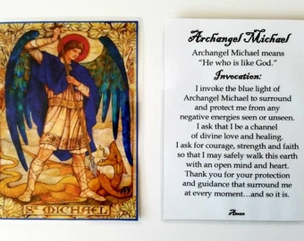 St. Michael the Archangel Prayer Card - Etsy