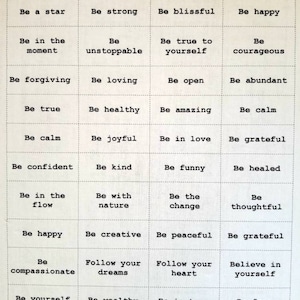 Words on Fabric Hand Printed Inspirational Words With Be - Etsy