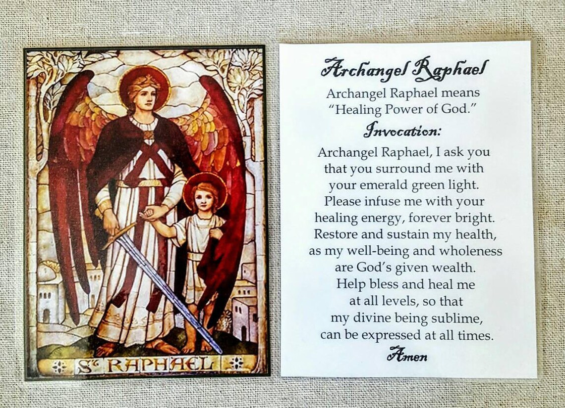 St. Raphael, Angel, Archangel Raphael, Archangel Raphael Card, Altar ...