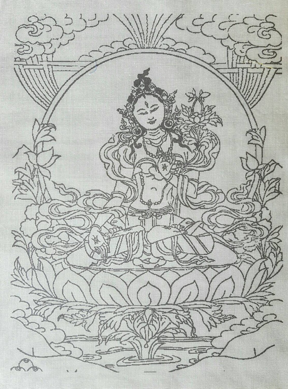 White Tara on fabric hand printed on fabric White Tara | Etsy