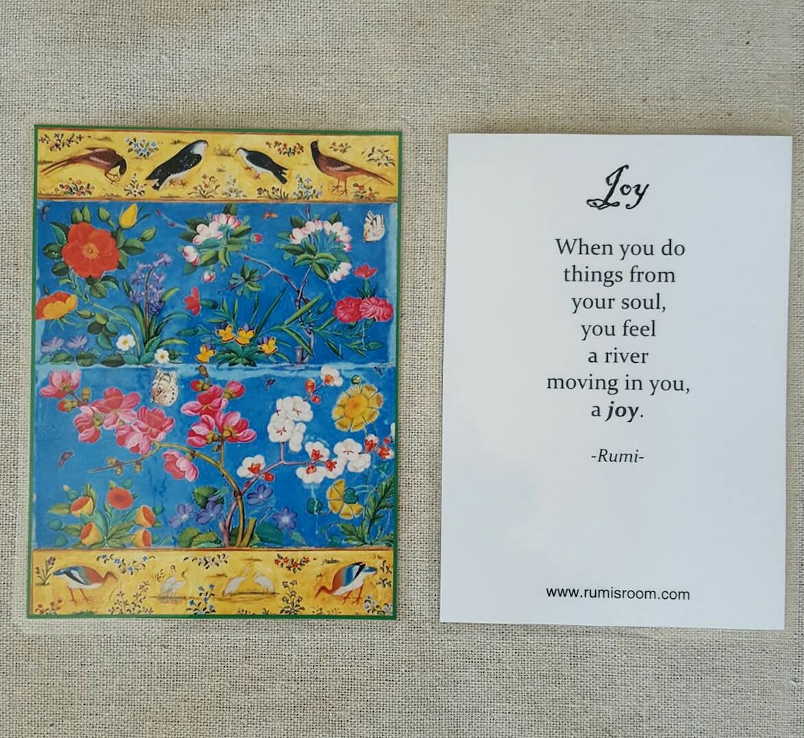 Rumi Card, Rumi Quote Card, Quote Card, Vintage Middle Eastern Art Card ...